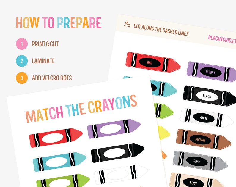 Color Matching Activity Printable - Match the Crayons - Colors Digital ...