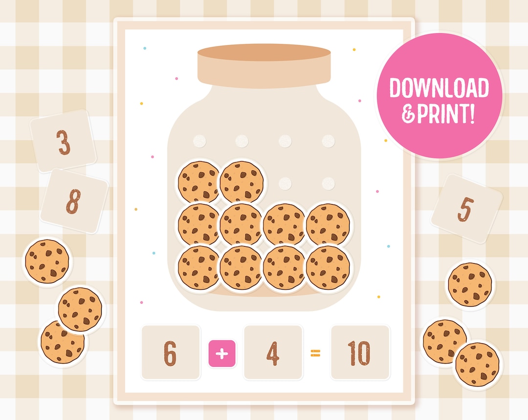Math Activity Printable - Counting Cookies in Cookie Jar Mathematics ...