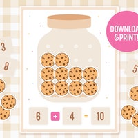 Math Activity Printable Counting Peach in Basket Mathematics Addition ...