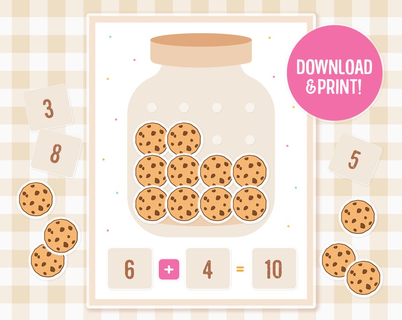 Math Activity Printable - Counting Cookies in Cookie Jar Mathematics ...