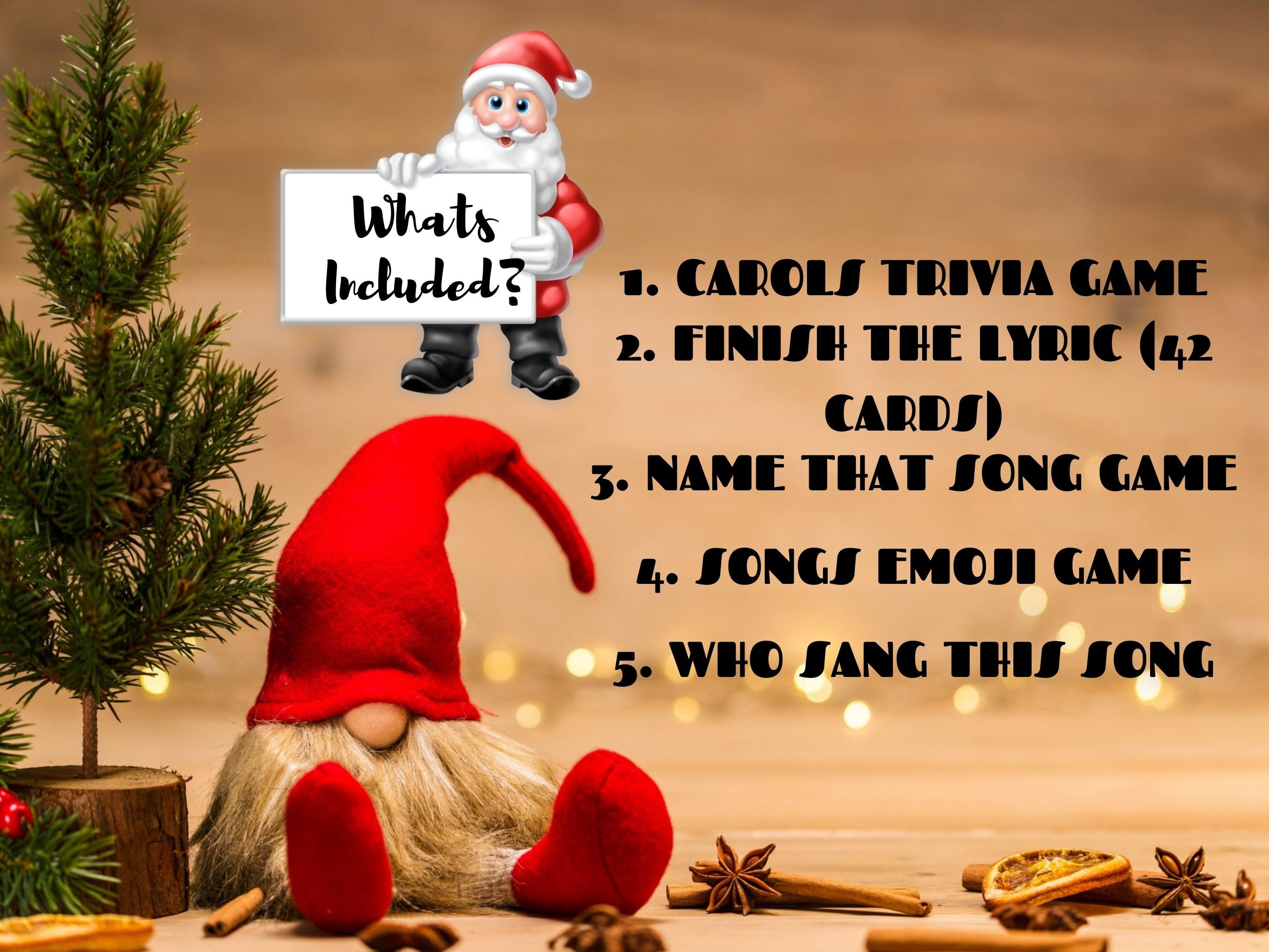 Christmas Carols Themed Game Bundle, Christmas Party Game - Etsy