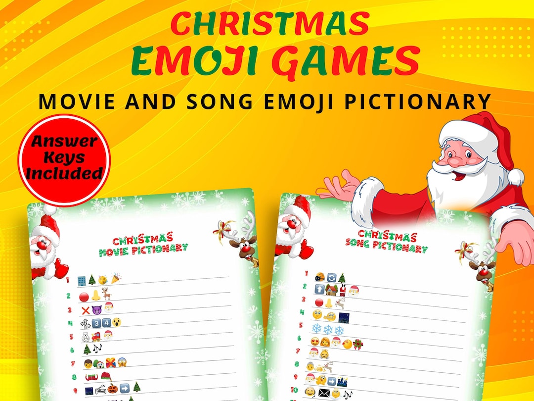 CHRISTMAS EMOJI GAMES, Movie and Song Pictionary Games, Name That Movie ...