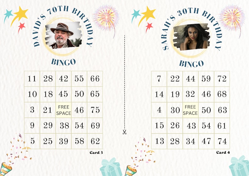 Custom Bingo Cards With Photo & Title - Personalized Bingo Game ...