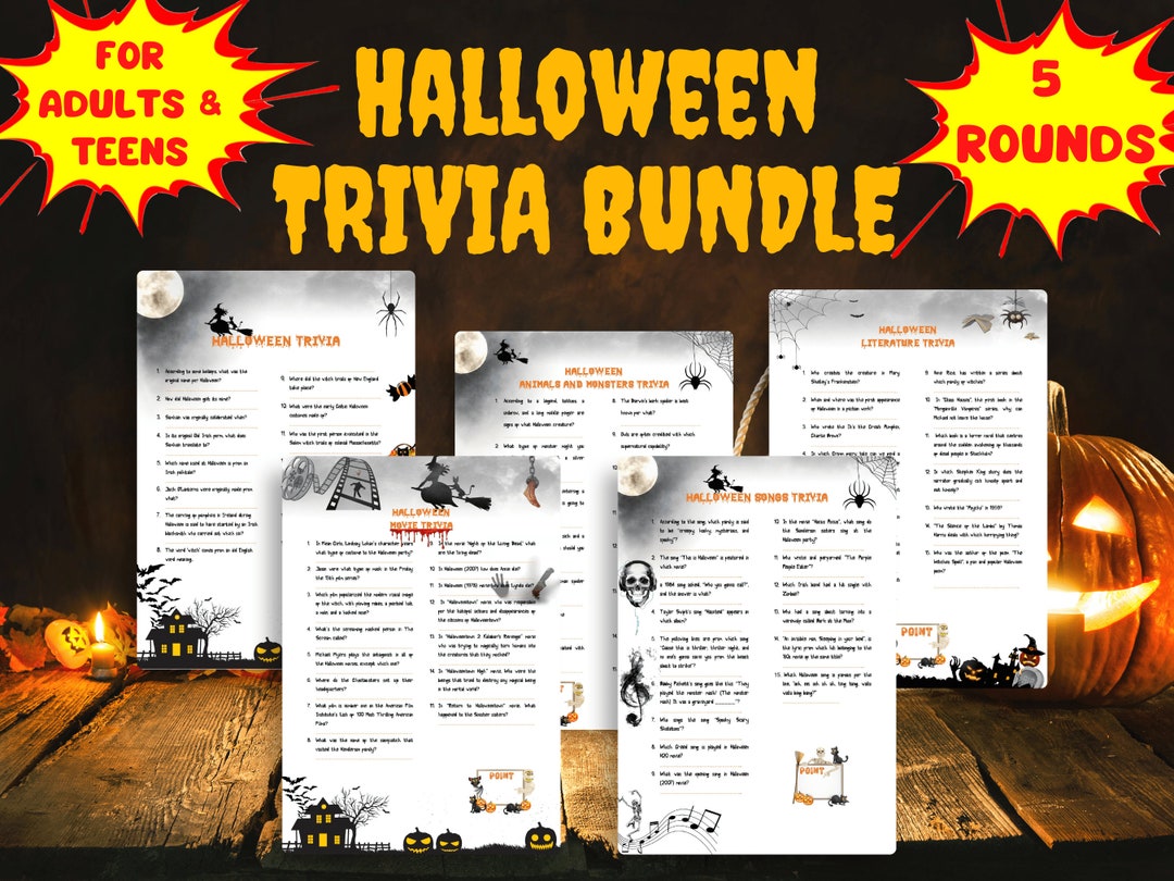 Halloween Trivia Game Bundle for ADULTS and TEENS, Halloween Party Game ...