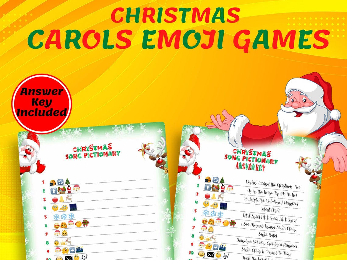 Christmas Carols Themed Game Bundle, Christmas Party Game - Etsy