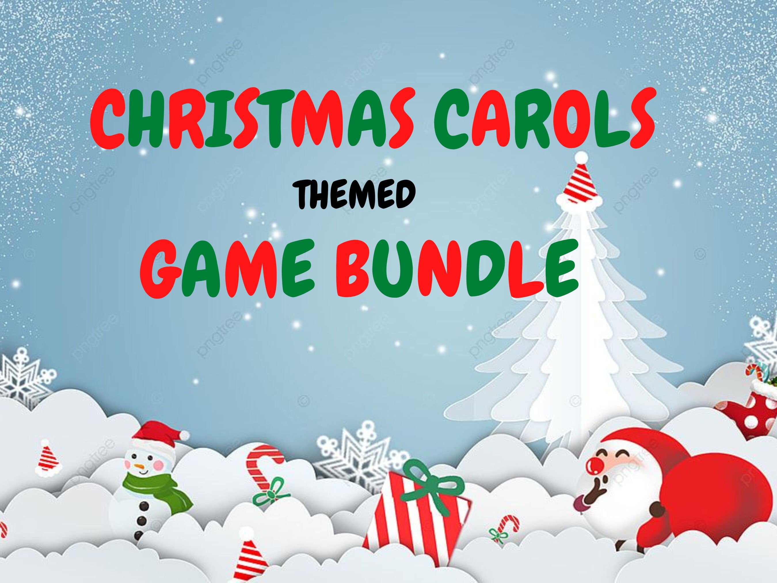 Christmas Carols Themed Game Bundle, Christmas Party Game - Etsy
