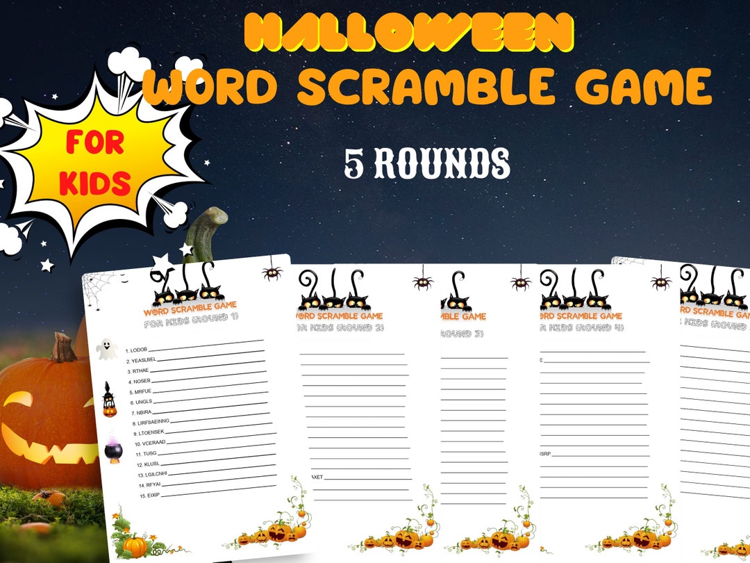 Halloween Word Scramble Game: Printable Party Activity (digital ...