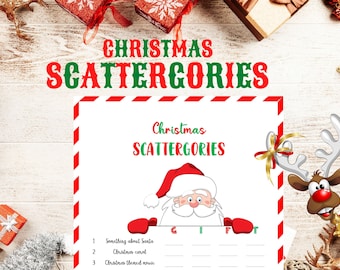 Christmas Scattergories Game, Printable Holiday Party Games. Christmas ...