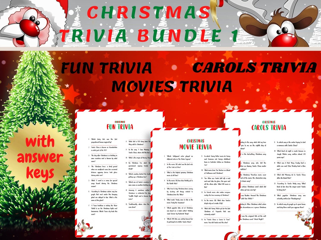 CHRISTMAS TRIVIA BUNDLE, Christmas Party Game - Etsy