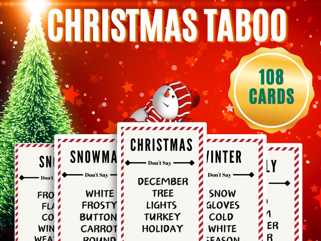 Christmas Taboo Cards: Holiday Party Game (108 Cards) - Etsy