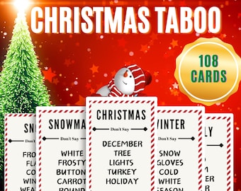 Christmas Taboo Cards: Holiday Party Game (108 Cards) - Etsy