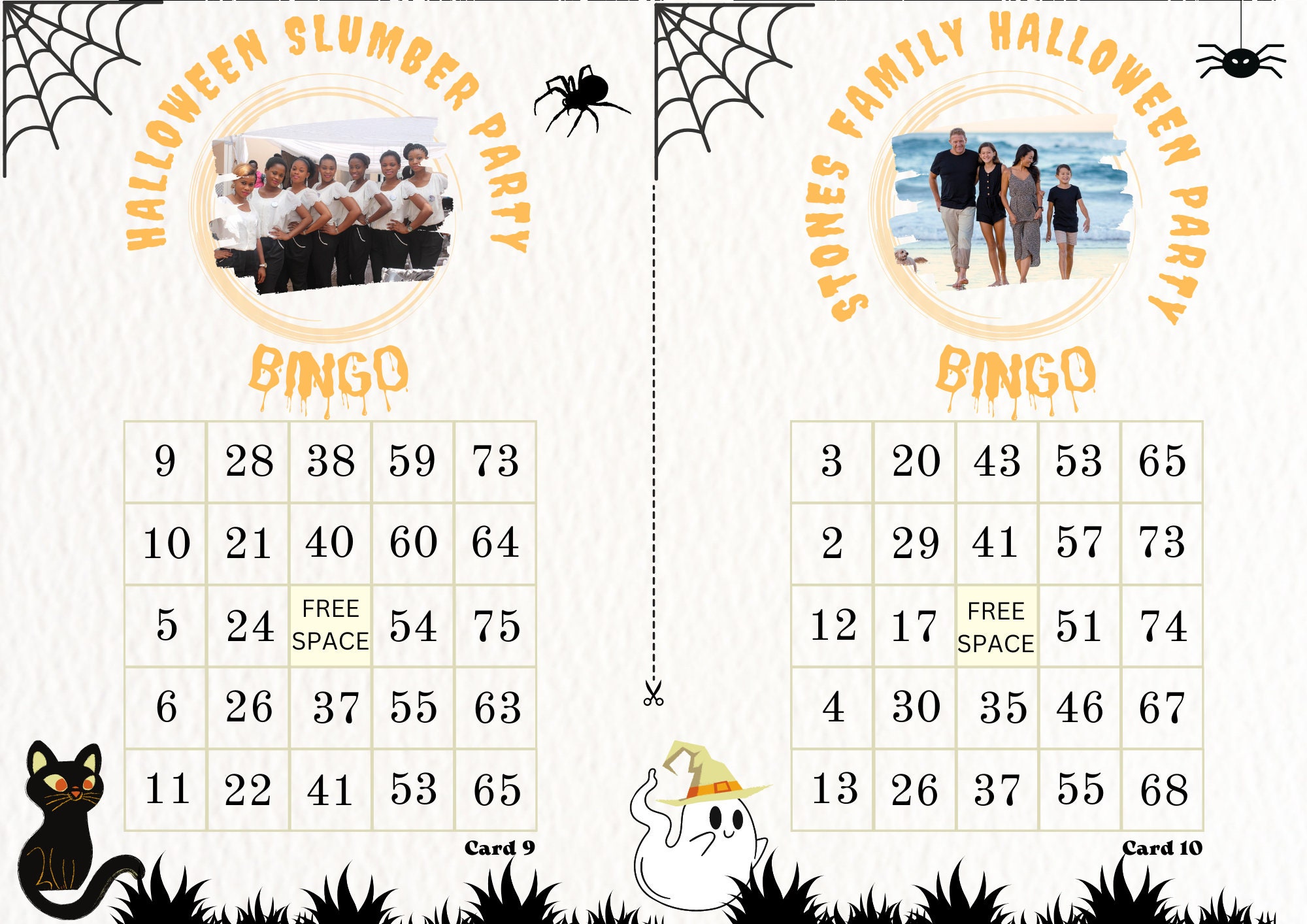 CUSTOM PHOTO HALLOWEEN Party Bingo Game (100 Cards) - Etsy