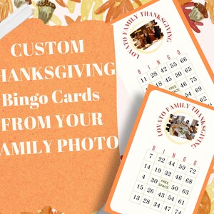 Custom Thanksgiving Bingo Game From Your Family Photo (100 Unique Bingo ...