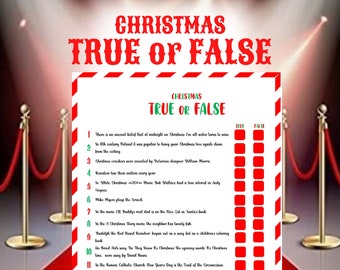 Christmas True or False Game Festive Themed Family Games Festive Table ...