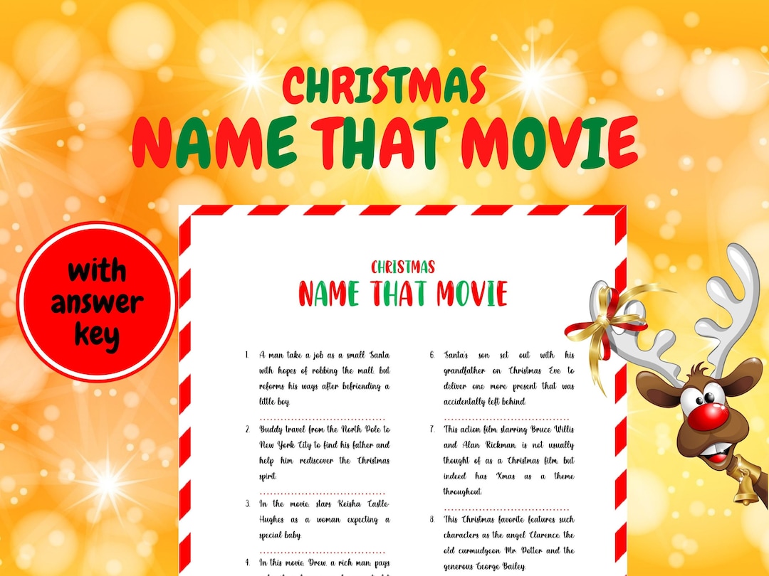Christmas NAME THAT MOVIE Game, Christmas Party Game (with Answer Key ...