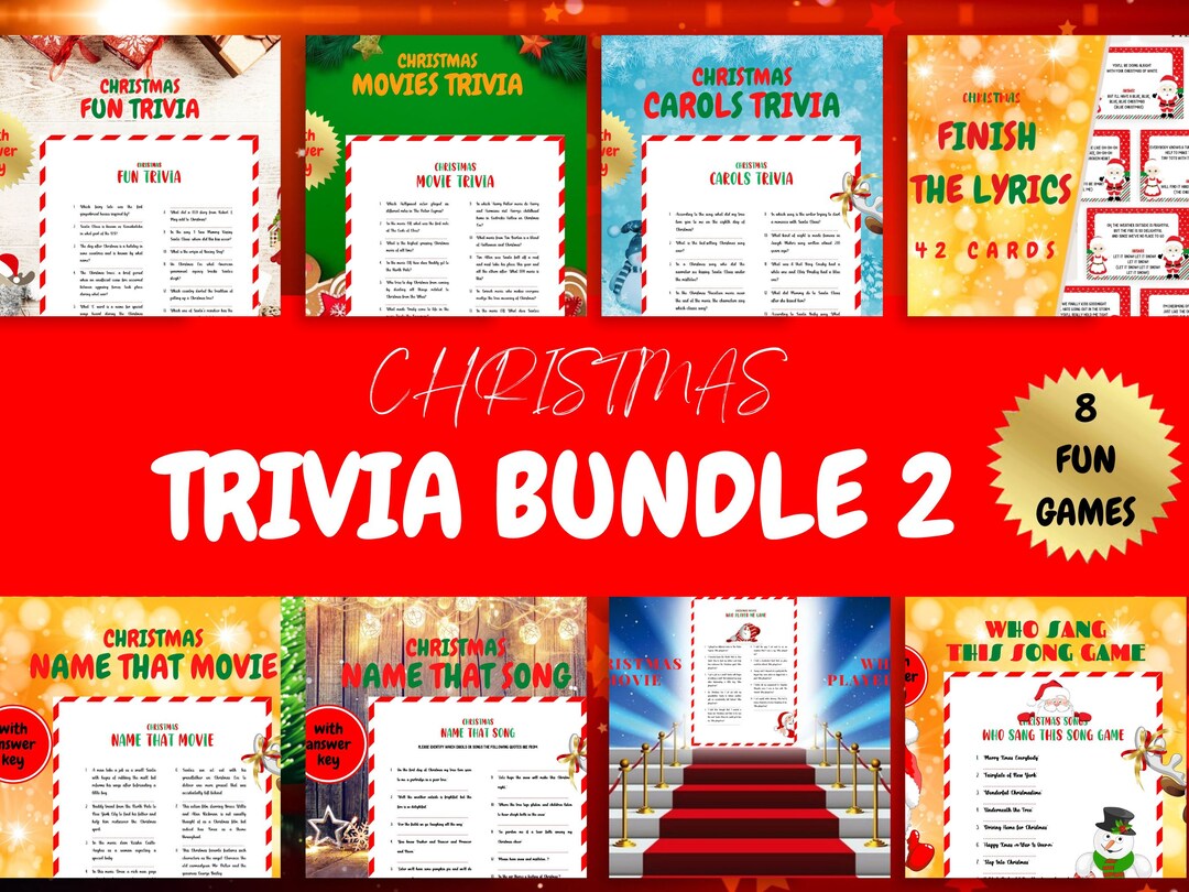 CHRISTMAS TRIVIA BUNDLE 2, Christmas Party Game - Etsy