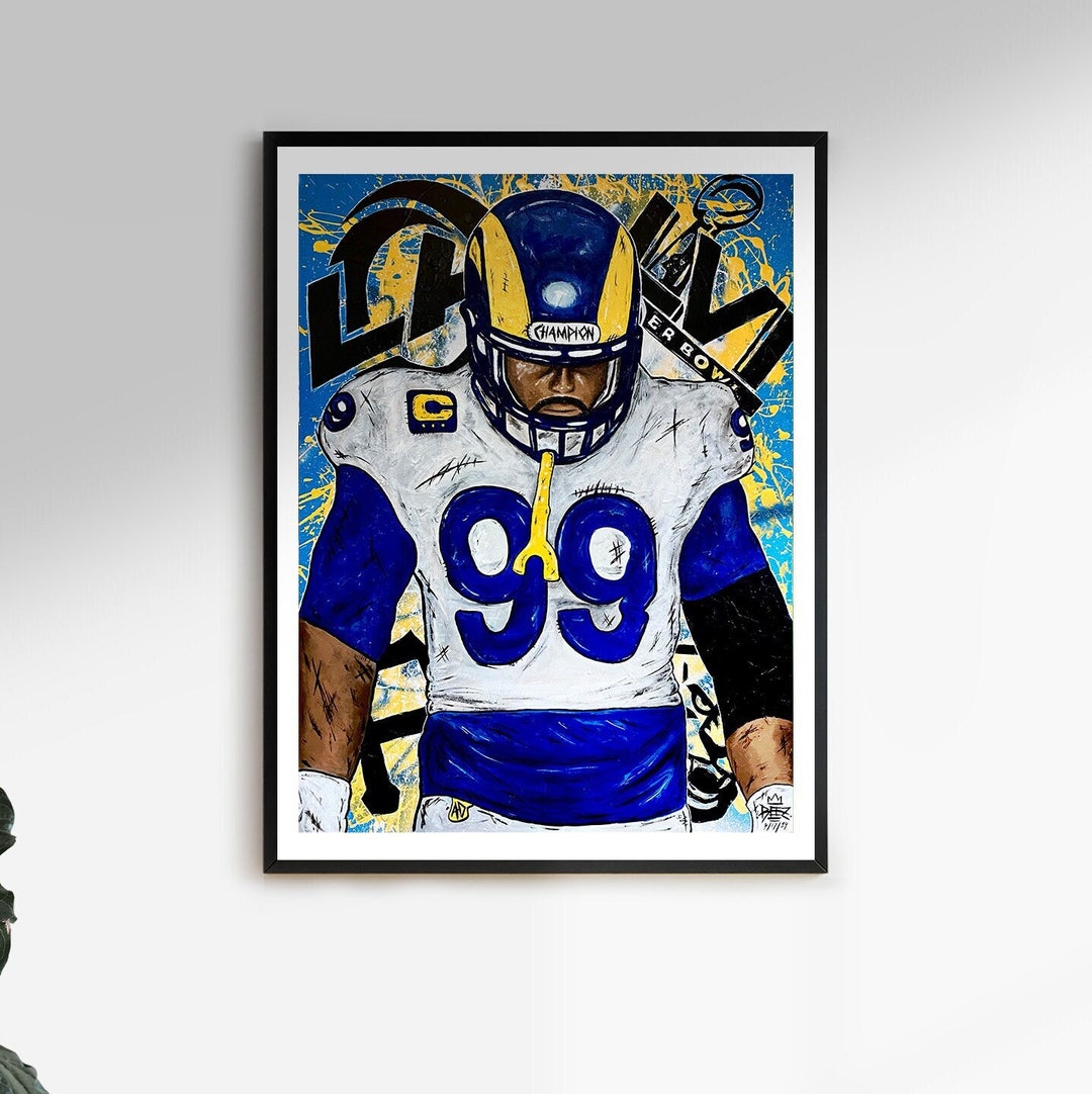 Aaron Donald Poster, 99, LA Rams Poster, Rams Fan Gift, NFL Poster ...