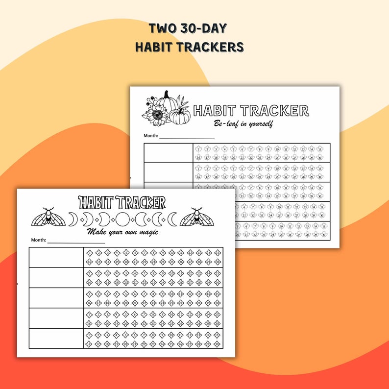 Autumn Coloring Journal Pages - Habit Tracker and Coloring Page ...