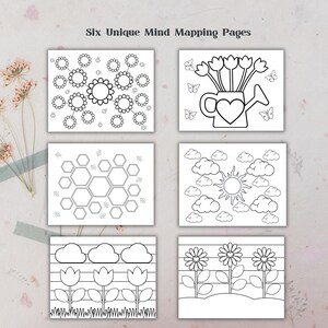 Flower Garden-themed Creative Mind Mapping Templates - Coloring Page ...
