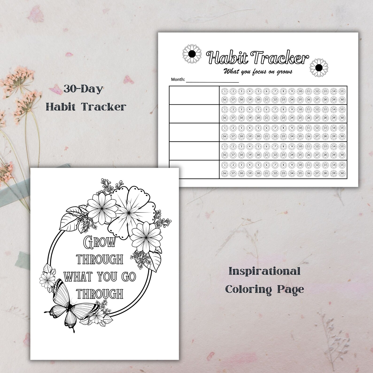 Flower Garden-themed Creative Mind Mapping Templates - Coloring Page ...