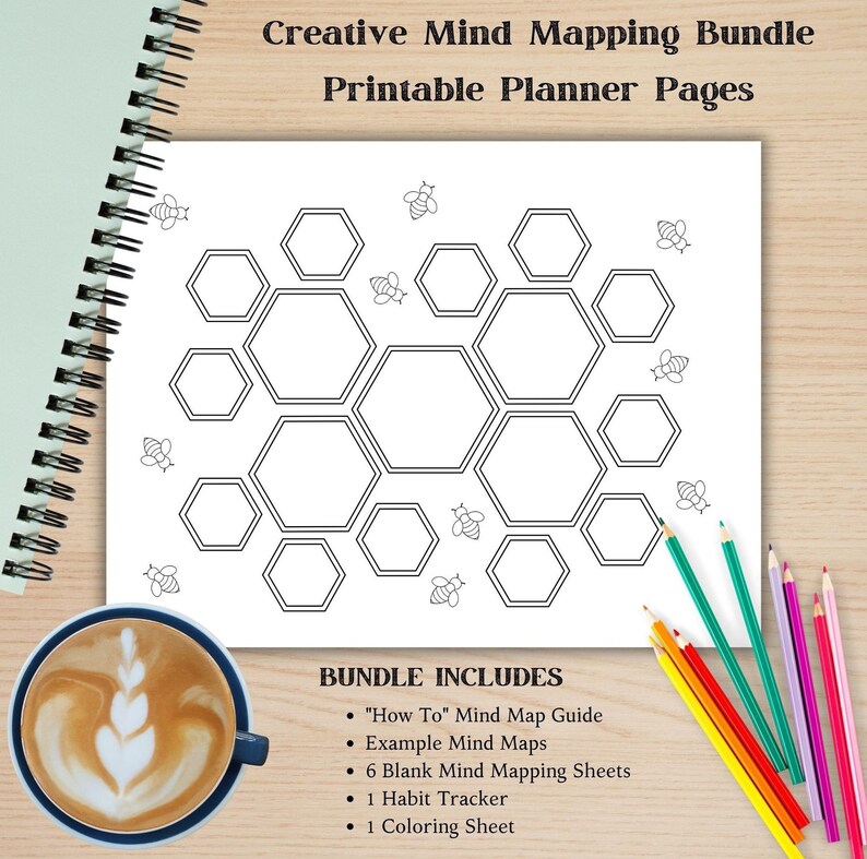 Flower Garden-themed Creative Mind Mapping Templates - Coloring Page ...