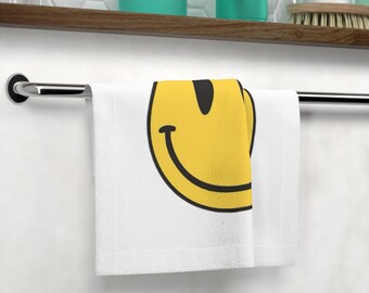 Smiley Face Bath Towel - Etsy