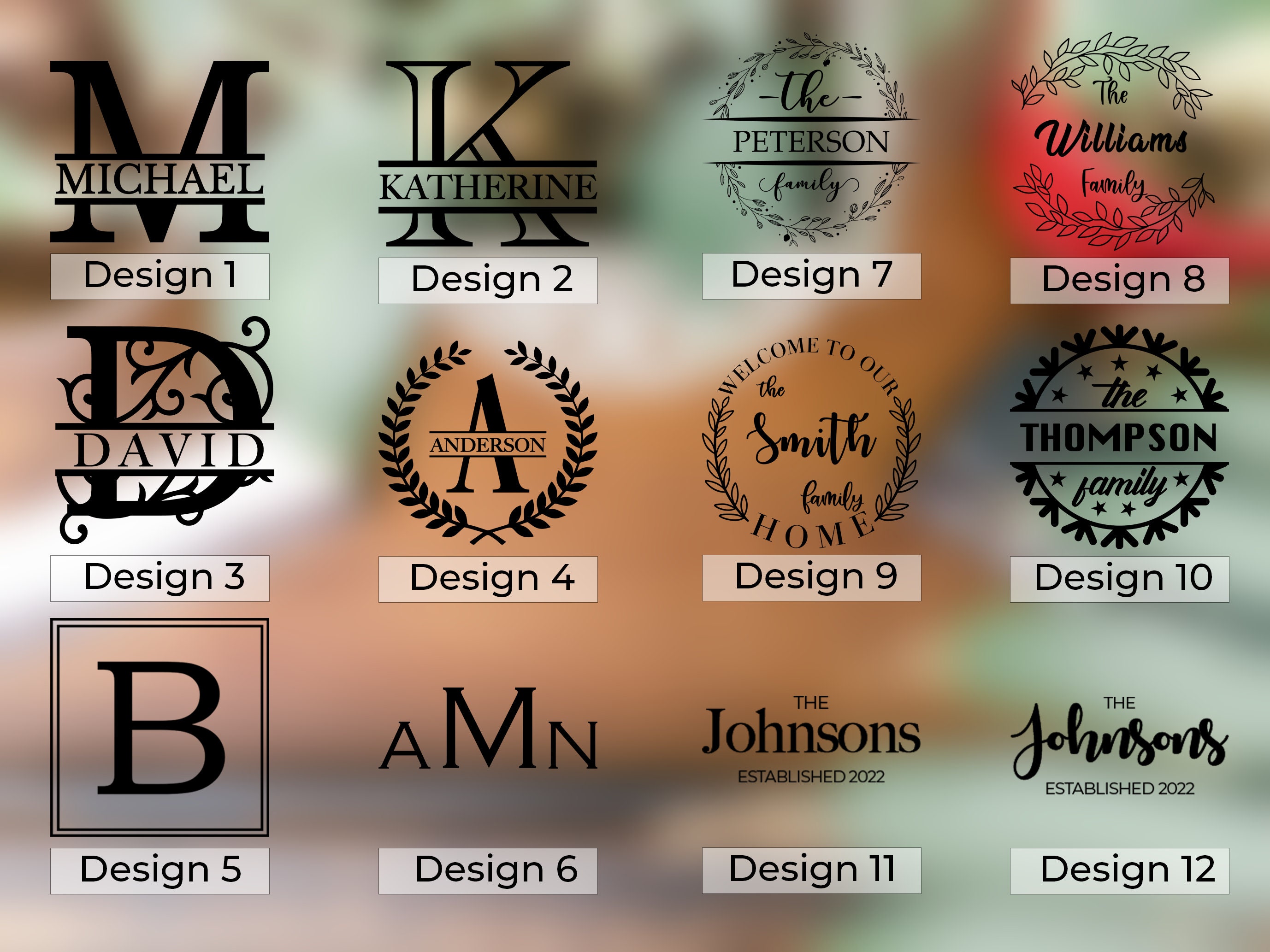 Laser-engraved Personal Monogram Ceramic Coasters Personalized Gift for ...