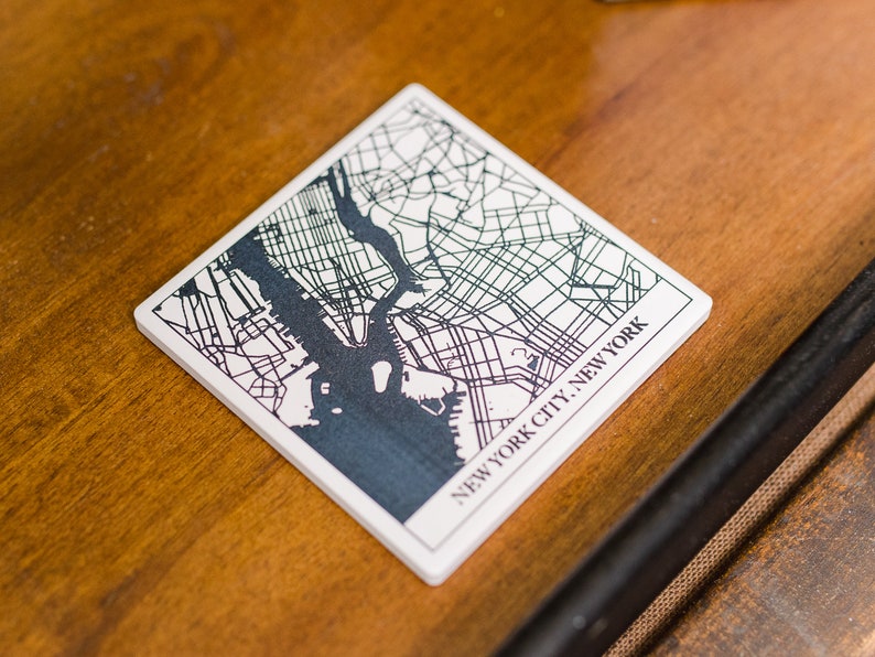 Custom Laser Engraved City Map Ceramic Coasters Bring a Piece of Your ...