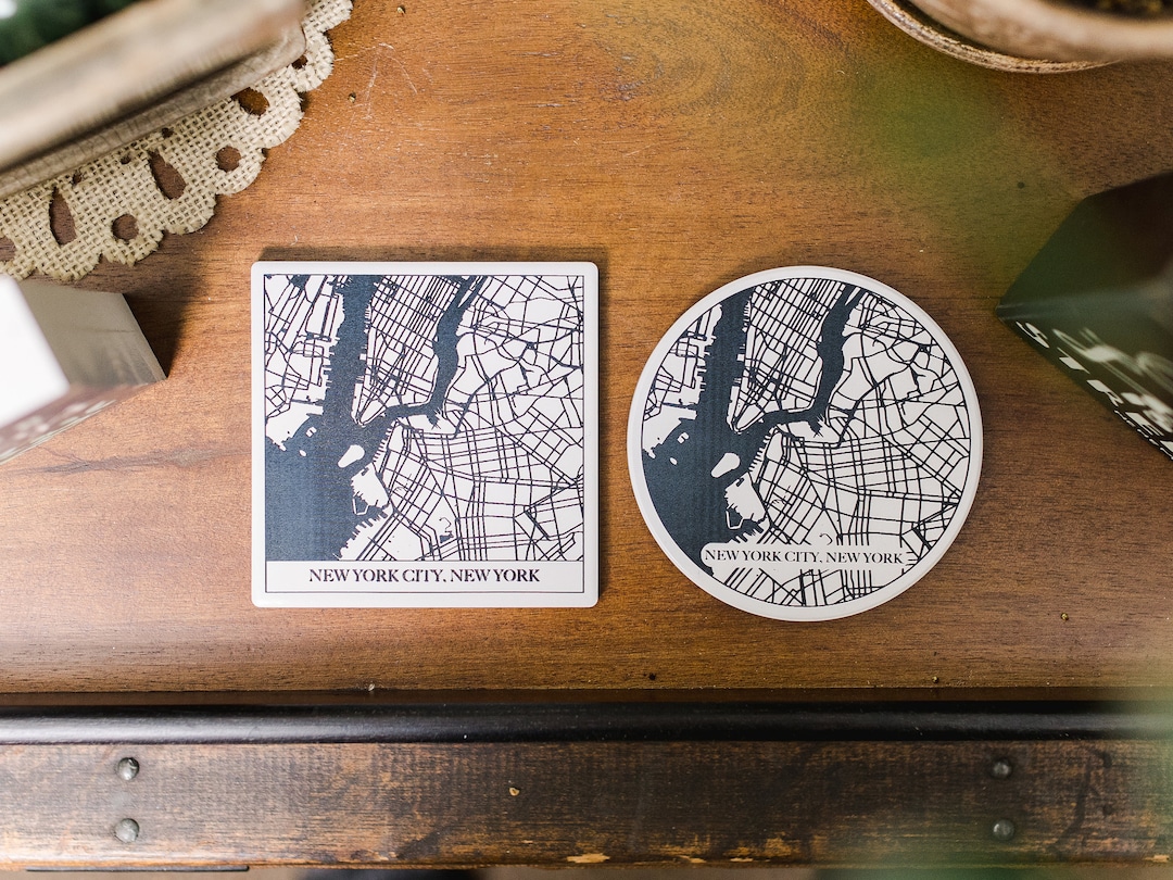 Custom Laser Engraved City Map Ceramic Coasters Bring a Piece of Your ...