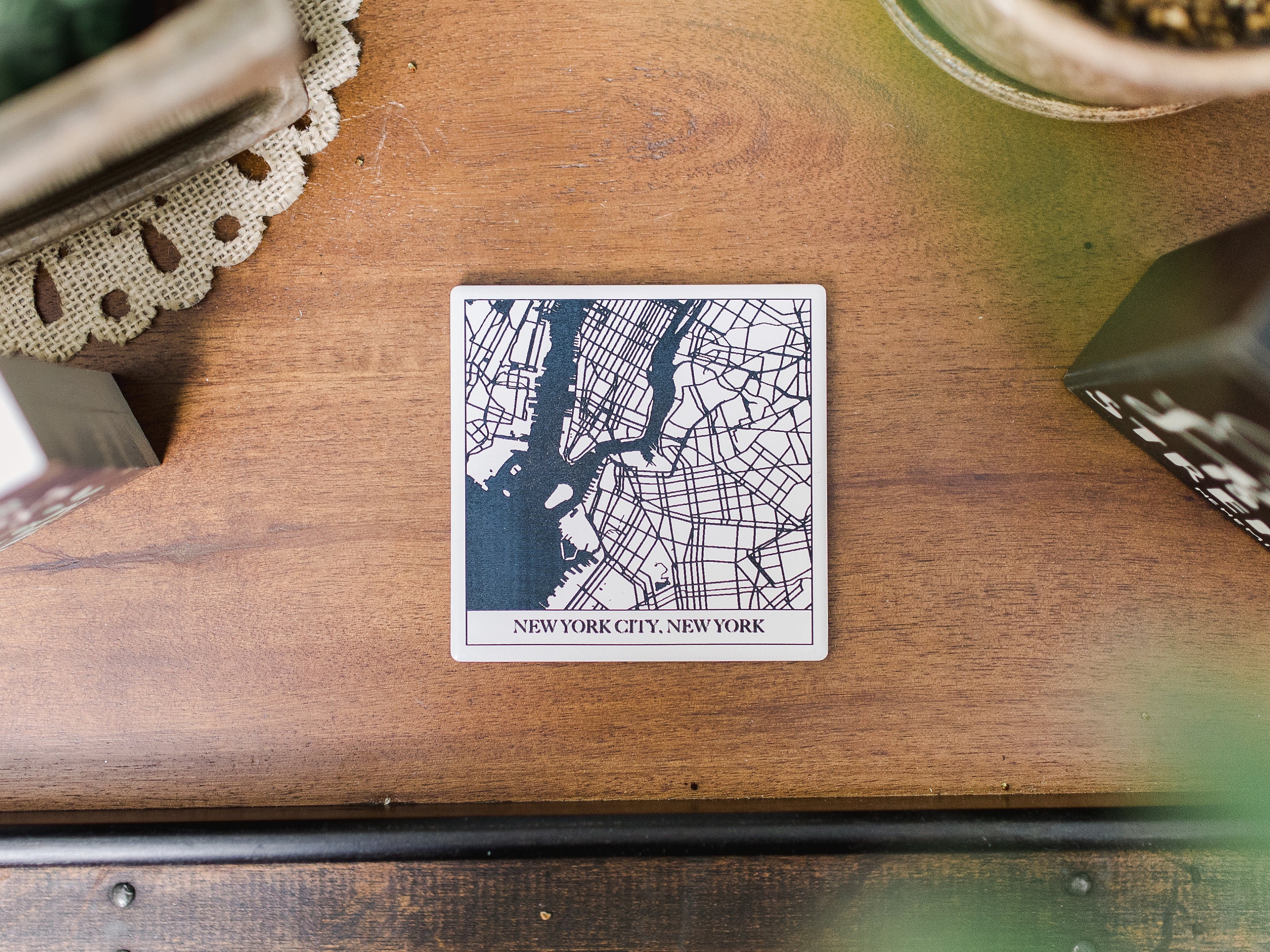 Custom Laser Engraved City Map Ceramic Coasters Bring a Piece of Your ...
