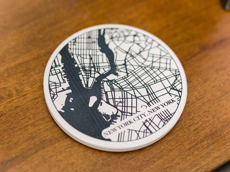 Custom Laser Engraved City Map Ceramic Coasters Bring a Piece of Your ...