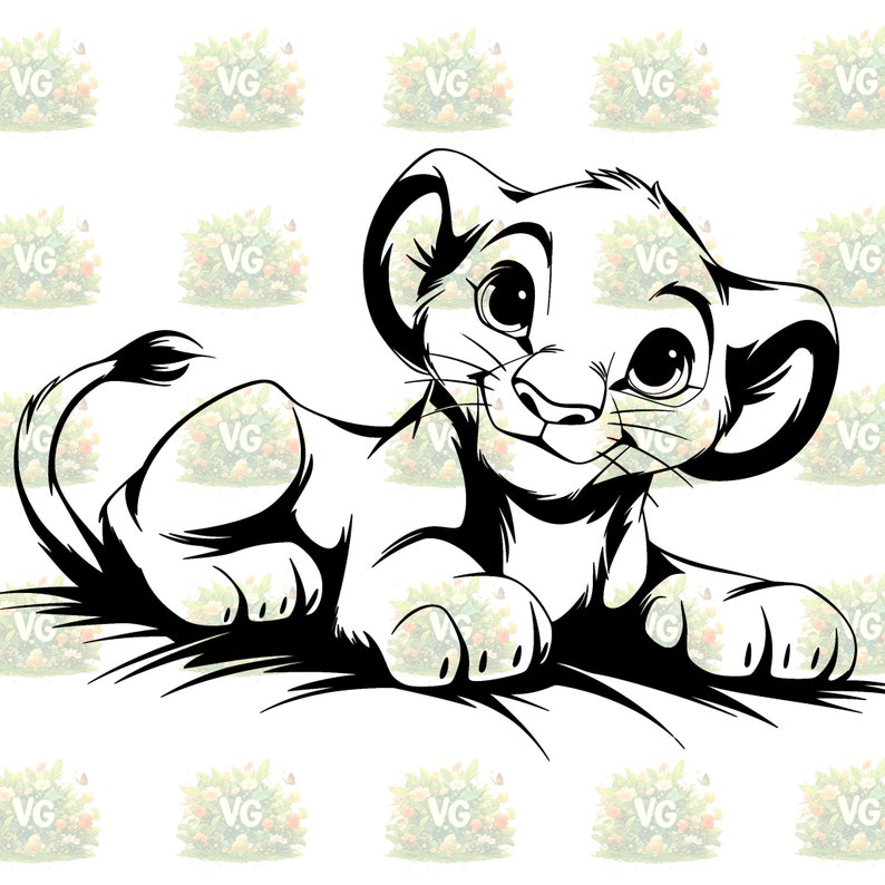 Simba the Lion King Template, 3 Files for Download, SVG, PNG, JPG + Zip ...