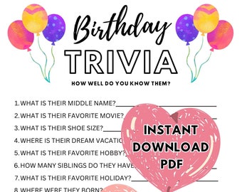 Printable Ocean Birthday Party Trivia Game | Conversation Starter ...