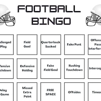 20 Printable Football Bingo Cards - Etsy