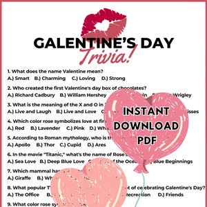 Galentine's Day Trivia Game Galentine's Day Party Ladies Night Games ...