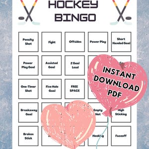 10 Printable Hockey Bingo Cards - Etsy