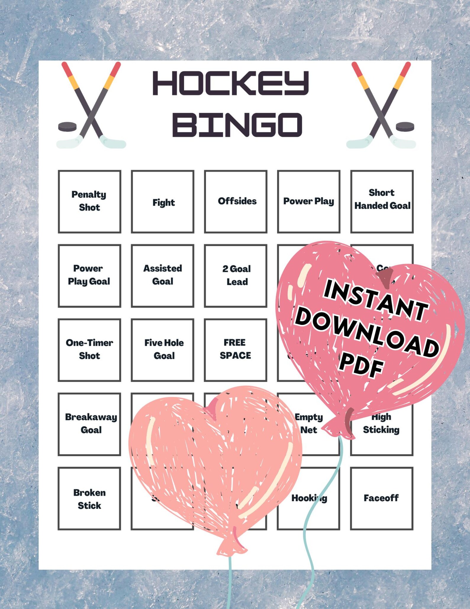 10 Printable Hockey Bingo Cards - Etsy