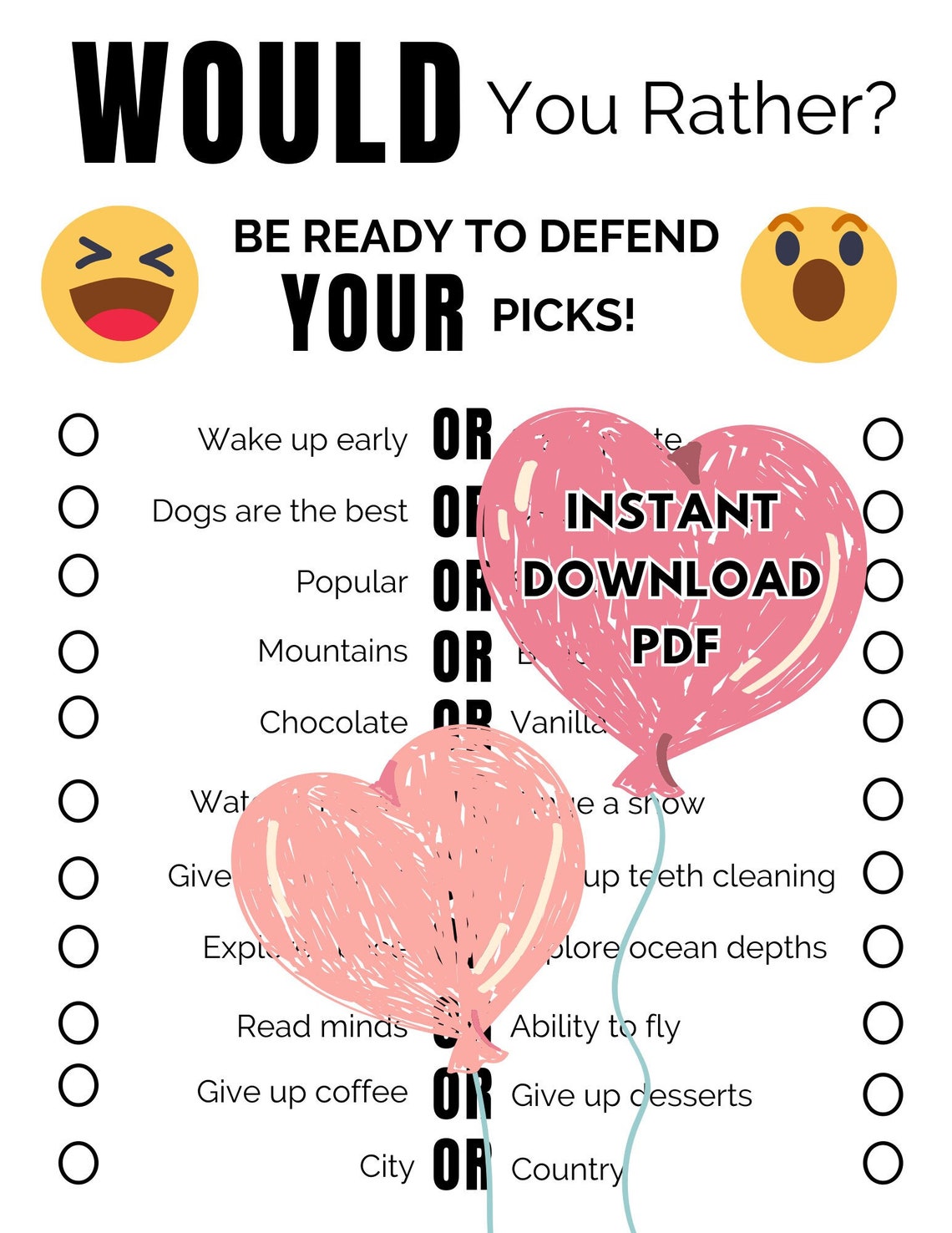 Would You Rather Party Game | This or That Questions | Conversation ...