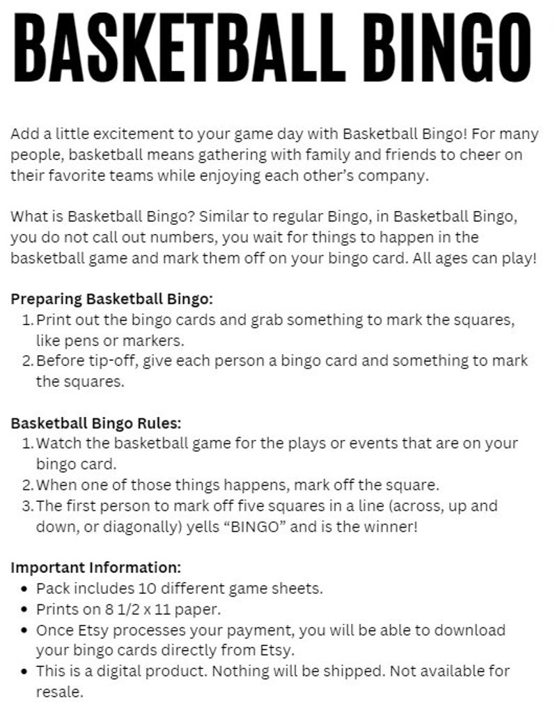 10 Printable March Madness Bingo Cards | Basketball Bingo | March ...