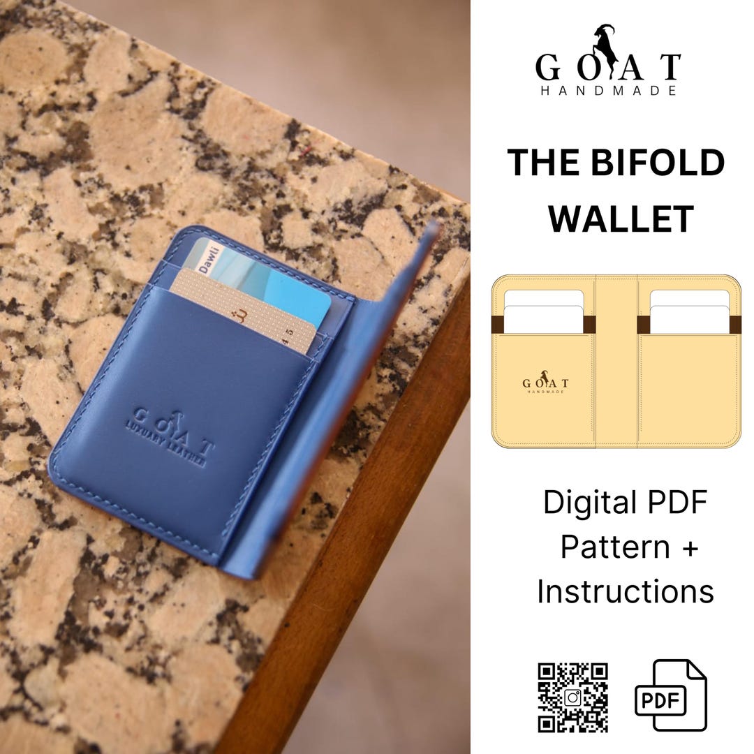 Minimalist Bifold Wallet PDF Pattern: 4 Card Slots (digital Download ...