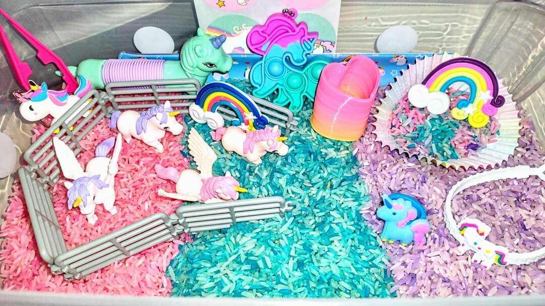 Unicorn Themed Sensory Play Rice Bin for Kids - Etsy