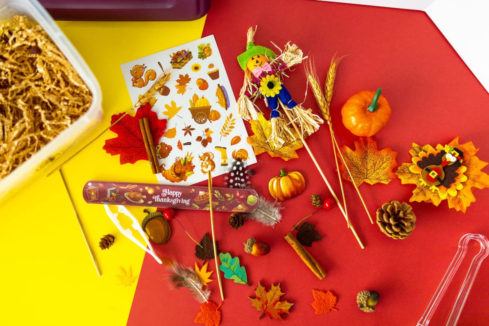 Thanksgiving Themed Shredded Paper Activity Sensory Play Bin for Kids ...