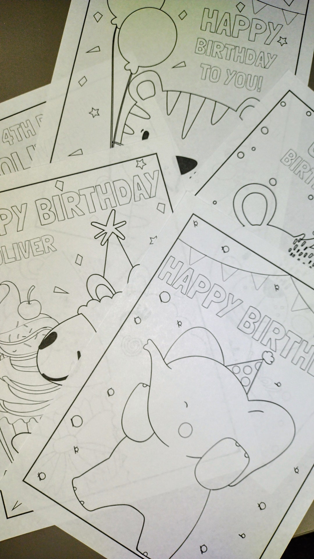 40 Digital Birthday Editable Coloring Pages - Etsy