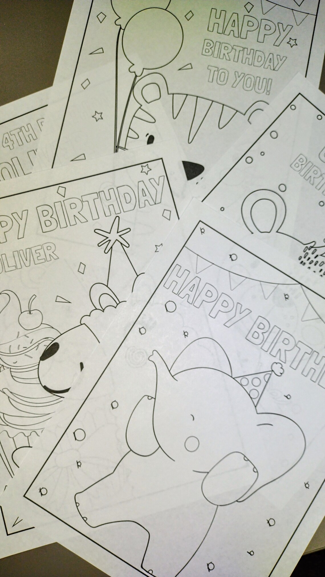 40 Digital Birthday Editable Coloring Pages - Etsy