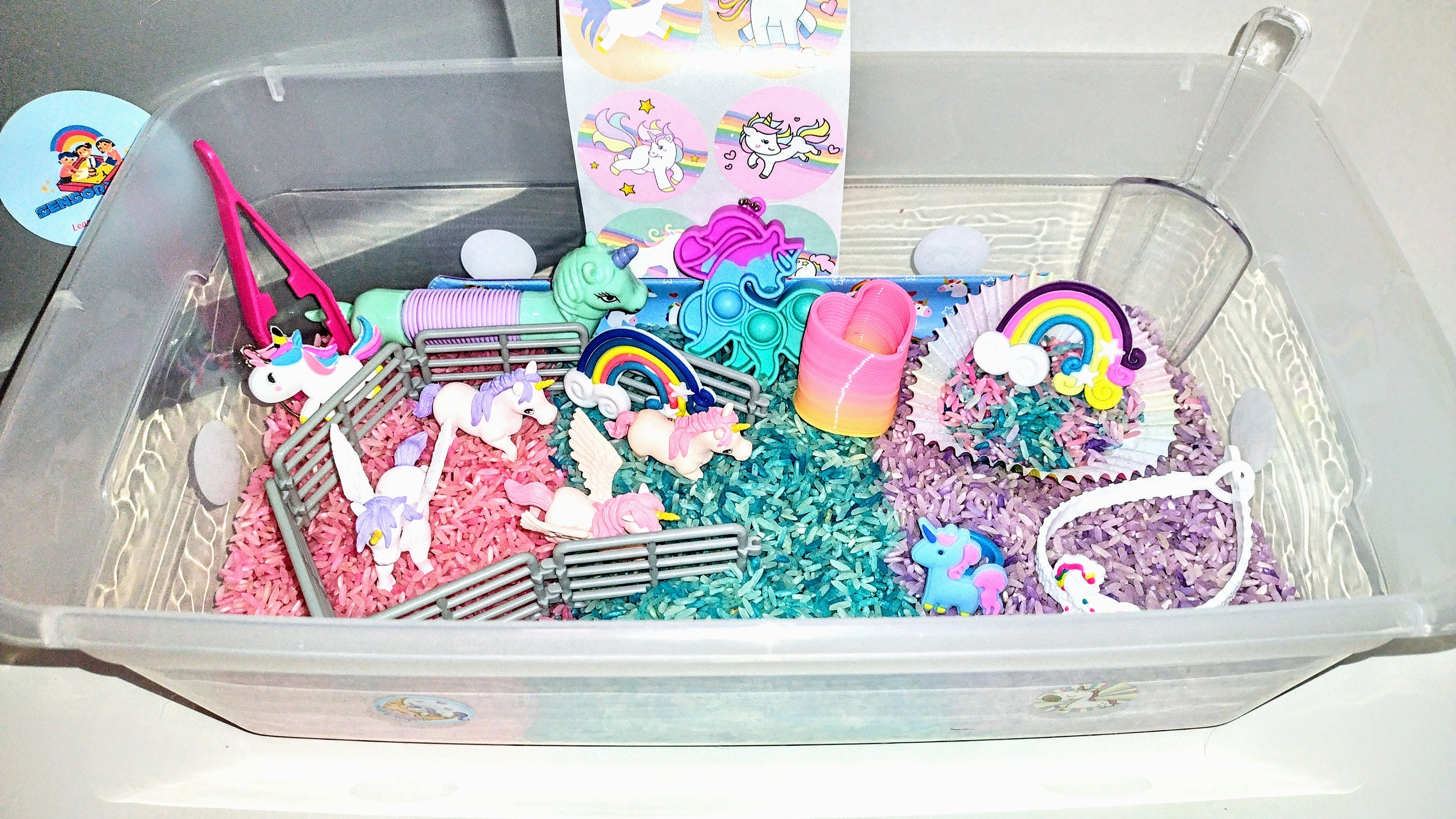 Unicorn Themed Sensory Play Rice Bin for Kids - Etsy