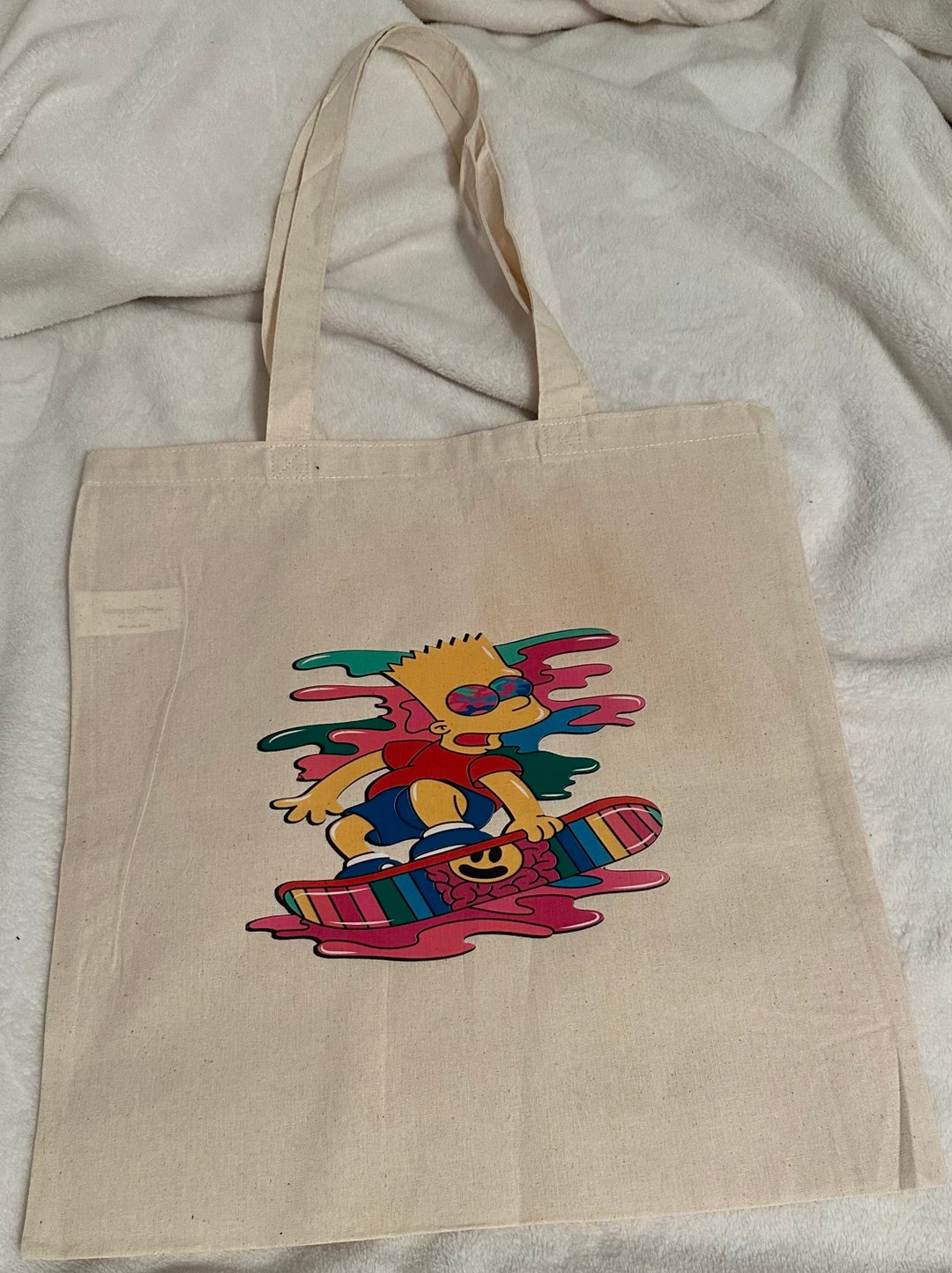 The Simpsons Bart Tote / Tote Bag / Crazy Bart - Etsy