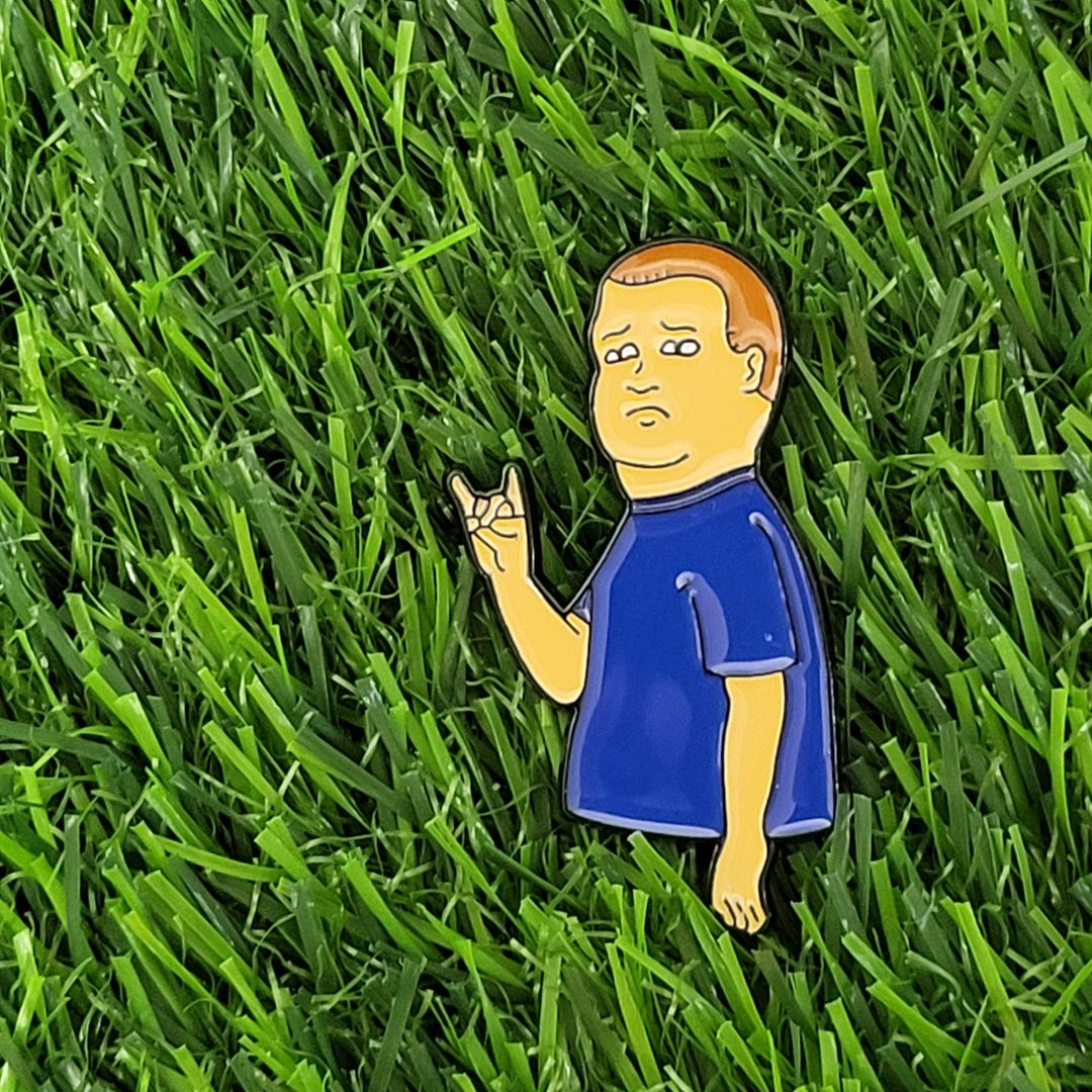 3D PRINTED Bobby Hill Enamel Pin FREE Keychains/stickers - Etsy