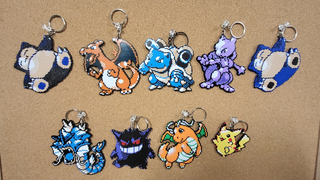 Shiny Retro Anime 8-bit POCKET MONSTER Keychains buy 2, Get 1 Free 3D ...