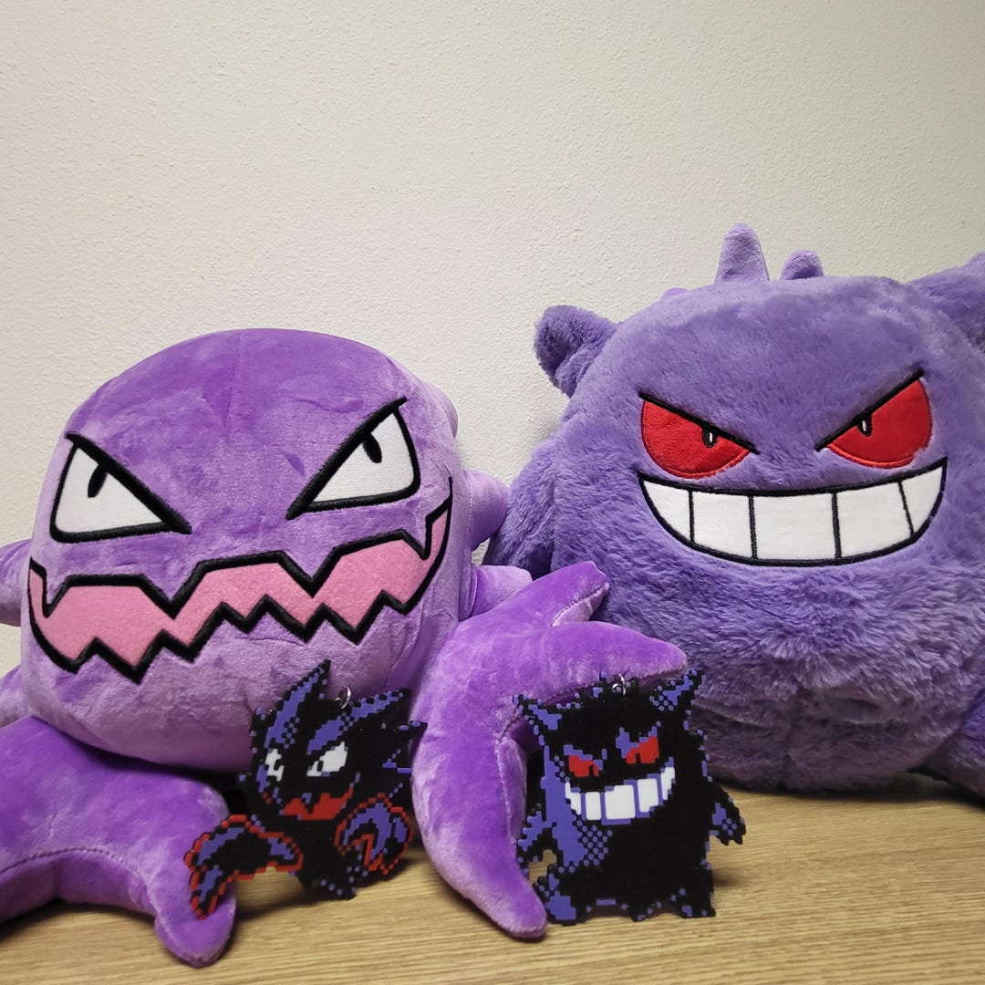 GIANT GENGAR Plush Free Crochet Pokeball Keychain - Etsy