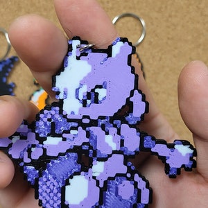 Shiny Retro Anime 8-bit POCKET MONSTER Keychains buy 2, Get 1 Free 3D ...